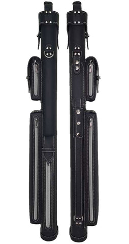 Holly Monochrome Stitched Grey Pool Cue Case - HSMGY - Seybert's Billiards Supply