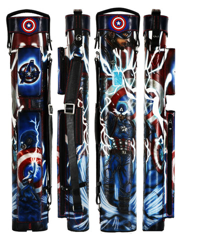 Volturi Custom Captain America 4x8 Hard Pool Cue Case - VCCAPTAIN4x8 ...