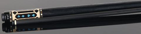 Jacoby Gambler Turquoise Custom Pool Cue with 12.3mm Jacoby Black V4 C ...