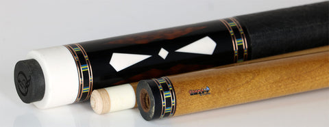 Pat Diveney Ebony 4-Point Snakewood and Elephant Wrap Custom Pool Cue ...