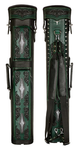 Volturi Custom Venice Style Black/Green 3x6 Hard Pool Cue Case ...