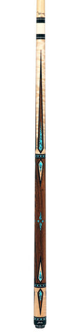 Jacoby Curly Maple Turquoise Point Cue - HB7 - Seybert's Billiards Supply