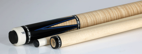 Jim Pierce Custom Cues - 12 Point With Ebony and Curly Maple - (2) Map ...