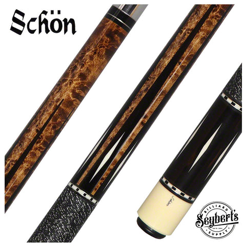 STL13 Schon Custom Cue Ebony Ivory Pool Cue - Seybert's Billiards Supply