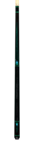 Jacoby Nova Ebony and Malachite Custom Pool Cue with Black Lizard Wrap ...