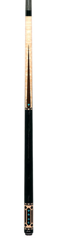 Jacoby Gambler Turquoise Custom Pool Cue with 12.3mm Jacoby Black V4 C ...
