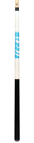 KODA Matte White with Blue Dragon Graphic Play Cue with Irish Linen Wr ...