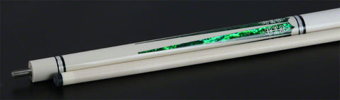 Meucci 21st Century White with Green Inlays | Bob Meucci Custom Cues ...