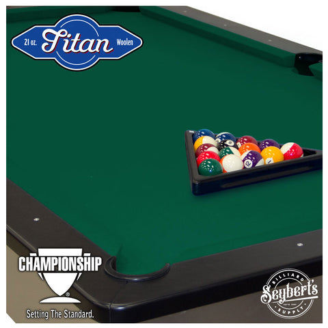 Championship Titan Pool Table Cloth - Basic Green - Seybert's Billiards ...
