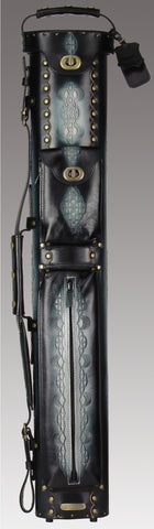 Instroke Pool Cue Cases - D03 Saddle Black Leather Instroke Case ...