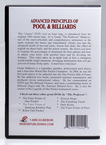 Grady Mathews Billiard Instruction DVD | Advanced Principals Of Pool ...